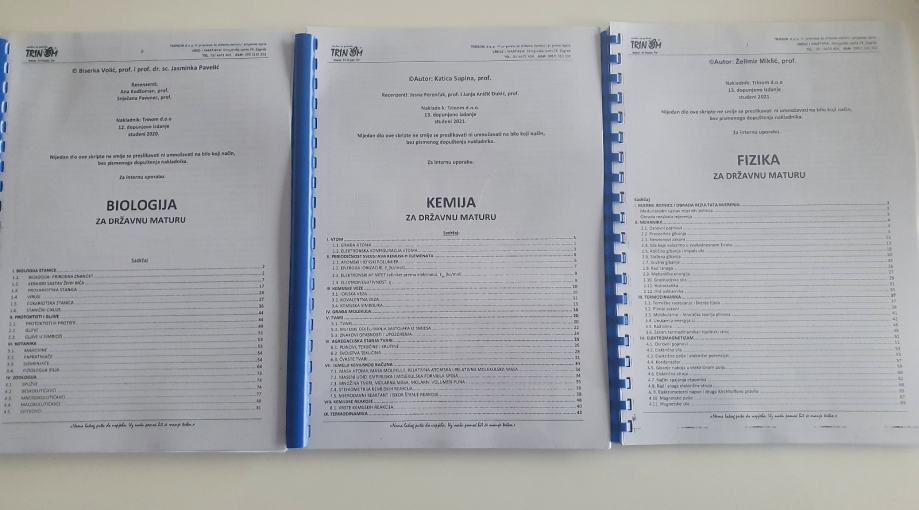 Trinom skripte za državnu maturu-Fizika,kemija,biologija