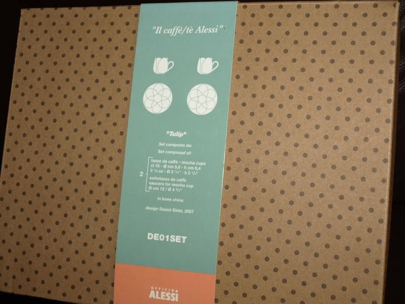 Alessi Tulip 2 šalice s tanjurićima, porculan Bone China