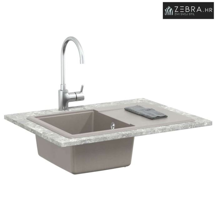 Lavabo - Umivaonik Siva 670 x 460 mm 80% kvarc i 20% smola