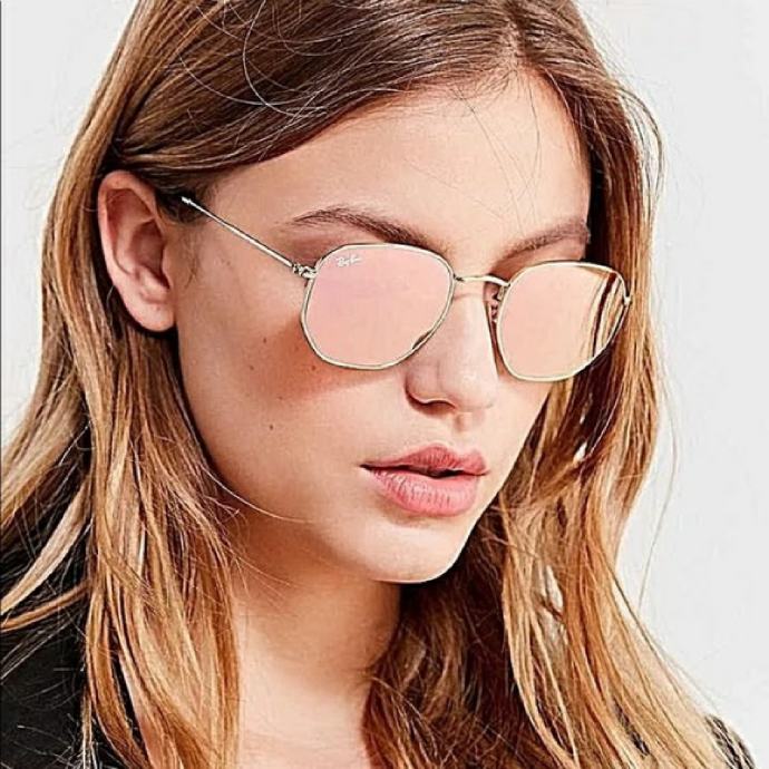 Ray-Ban Blaze Hexagonal Rose Gold - NOVO ORIGINAL