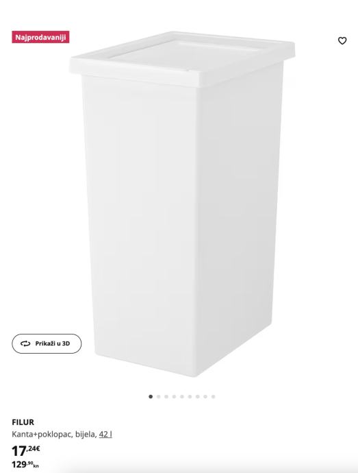 3 Kante za smece 42L Ikea Filur