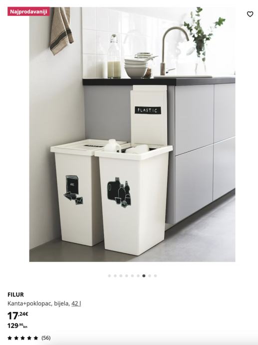 3 Kante za smece 42L Ikea Filur