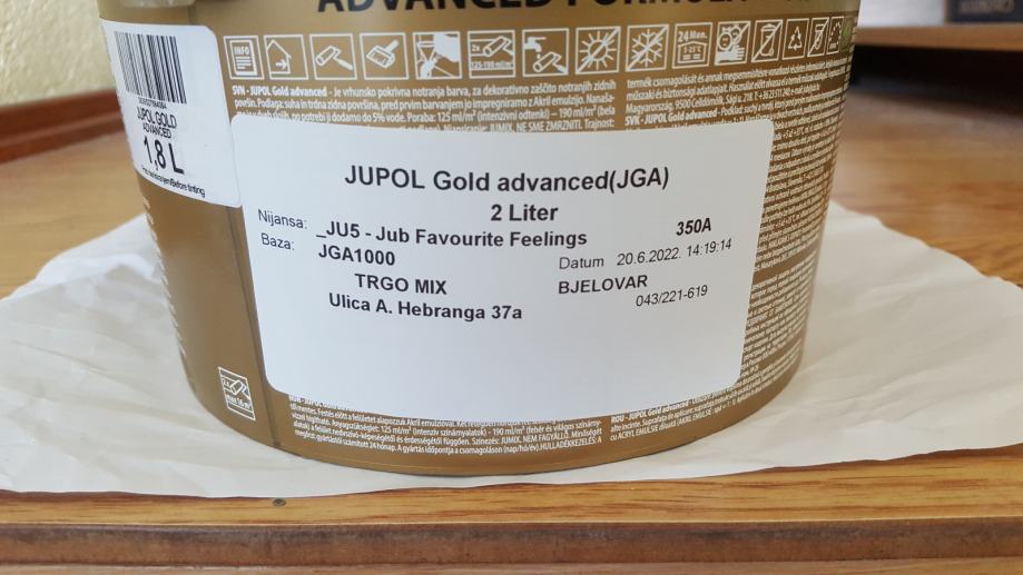 BOJA ZA ZID, Jupol Gold Advanced (zlatna) 2l