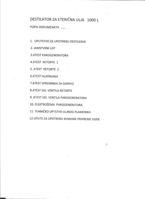 DESTILERIJA ZA PROIZVODNJU ETERICNIH ULJA