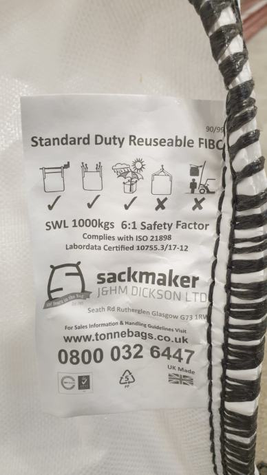 Jumbo BIG BAG PVC vreće - 80x60x60 CM, 1000 KG