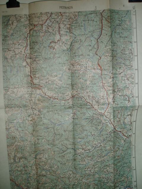 KARTA PETRINJA 1 : 50 000 48 X 68 CM