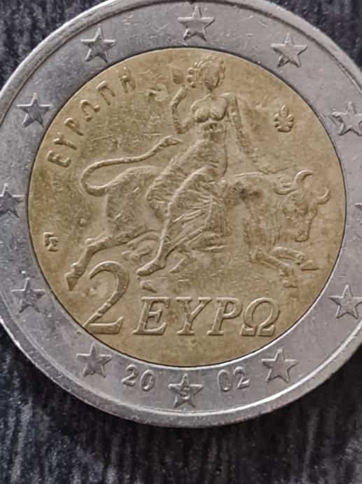 Kovanica 2 EUR SA GREŠKOM. GRČKA 2002. SLOVO S