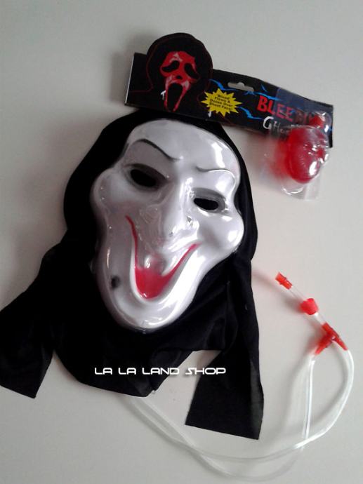 MASKA ZA NOĆ VJEŠTICA -VRISAK MASKA SA PUMPOM ZA KRV