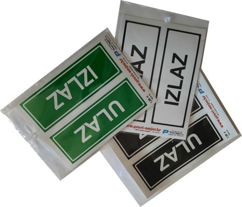Naljepnice ULAZ - IZLAZ, 10 x 12 cm