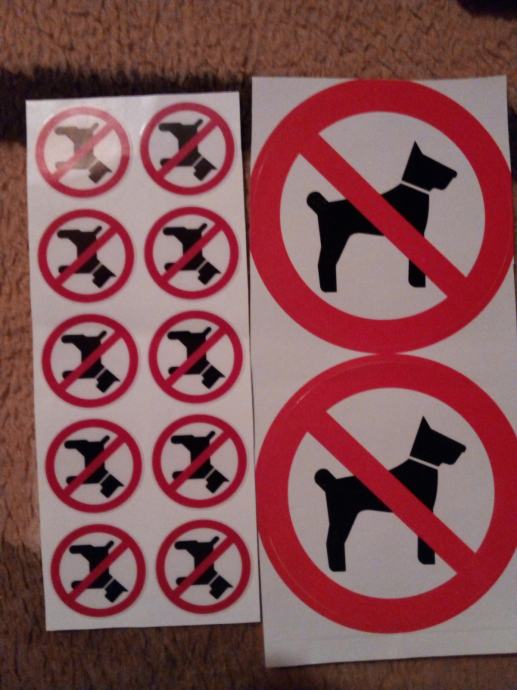 Naljepnice zabranjen ulaz psima