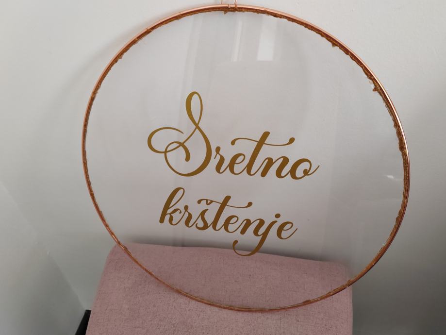 Okvir pleksiglas i natpis Sretno krštenje