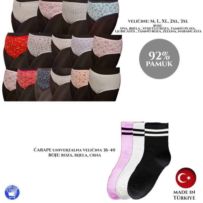 SET ŽENSKE TURSKE GAĆE + TRENDY ČARAPE 6/12