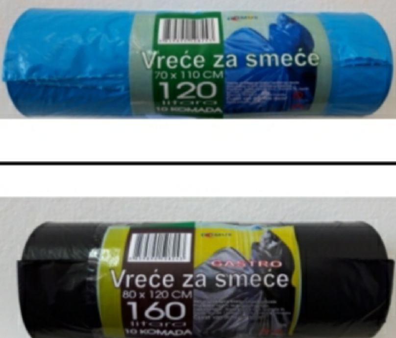 VREĆE ZA SMEĆE EKSTRA ČVRSTE 120 lit i 160 lit.