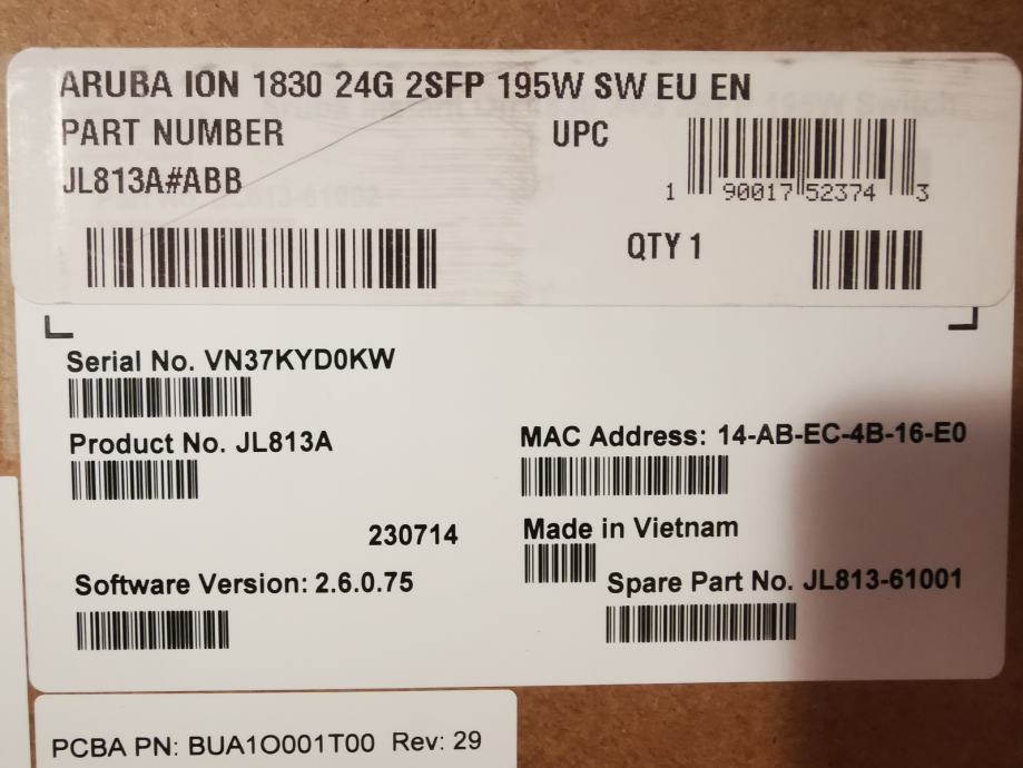 HPE Aruba Instant On 1830 24G 12p Class4 PoE 2SFP 195W Switch (JL813A)