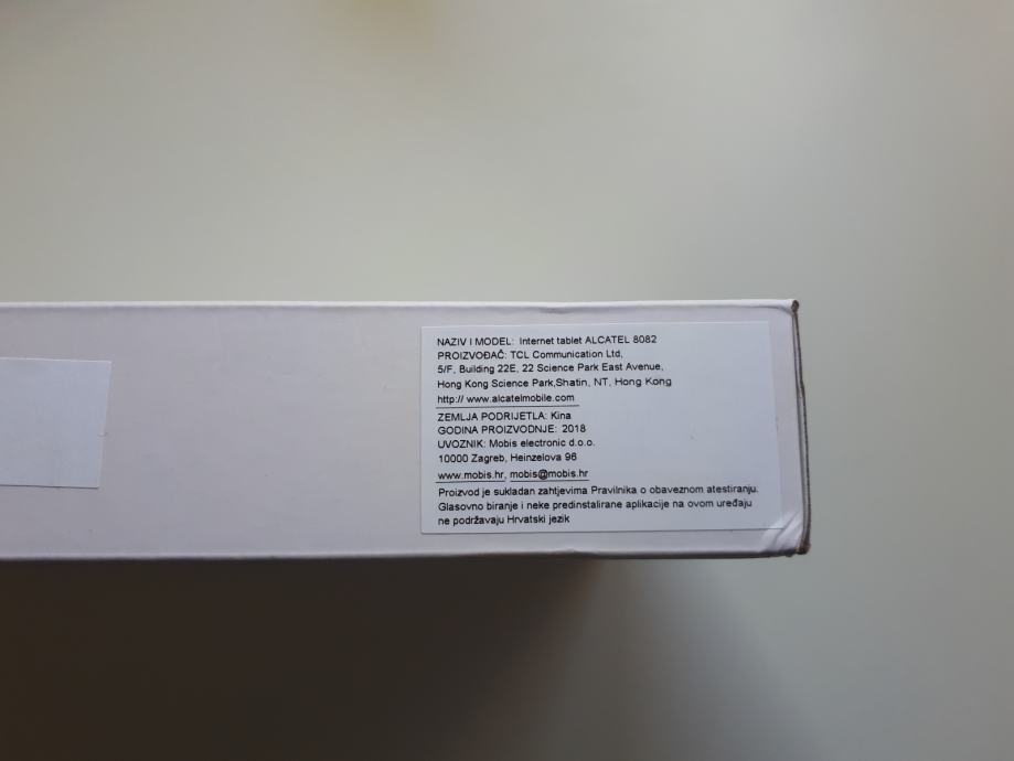 Alcatel 1T 10 (8082) 16GB Wi-Fi tablet, nov, zapakiran