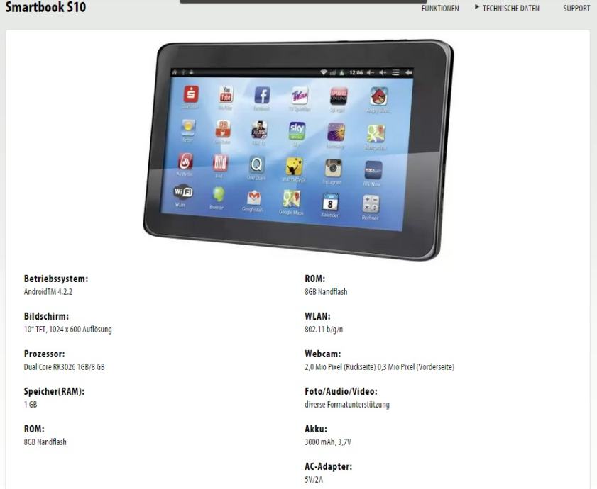 Smartbook S10 10 tablet BLACK