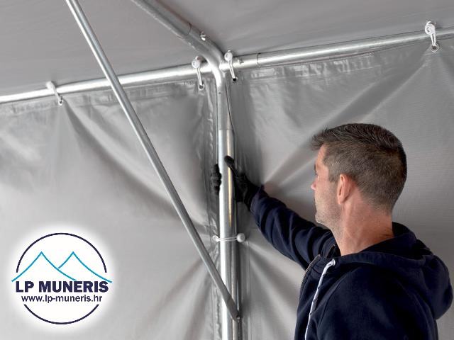 SKLADIŠNI ŠATOR,6X12M,VRATA NA PODIZANJE+KROVNI PROZOR, PRO300,ULAZ 3M