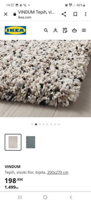 Ikea vindum tepih 2 kom, 133x180, ZG