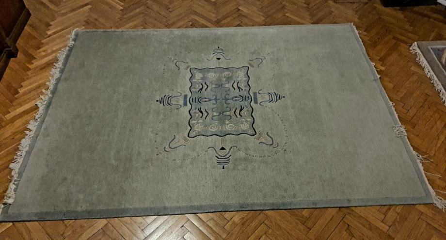Tepih, prava vuna, 240x170 cm, bež/svijetlo tirkizni