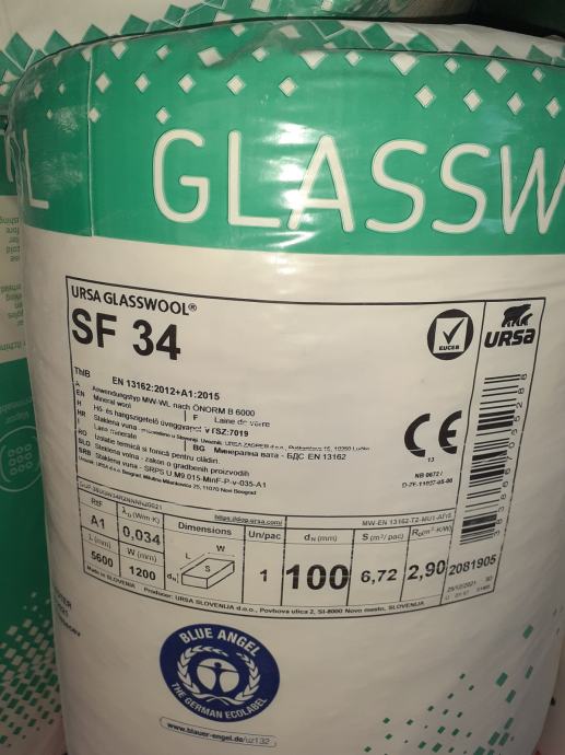 Mineralna staklena vuna URSA SF34 10 cm