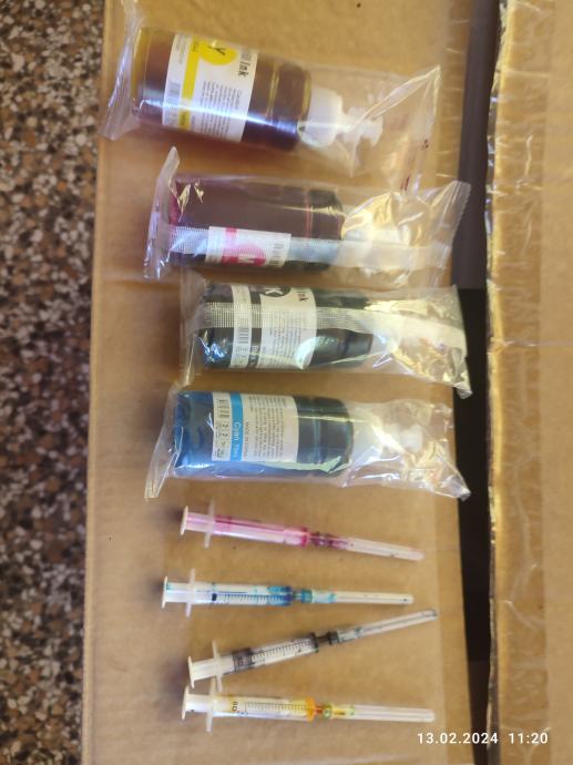 4 boje komplet za Epson printere ,svaka 70ml+šprice