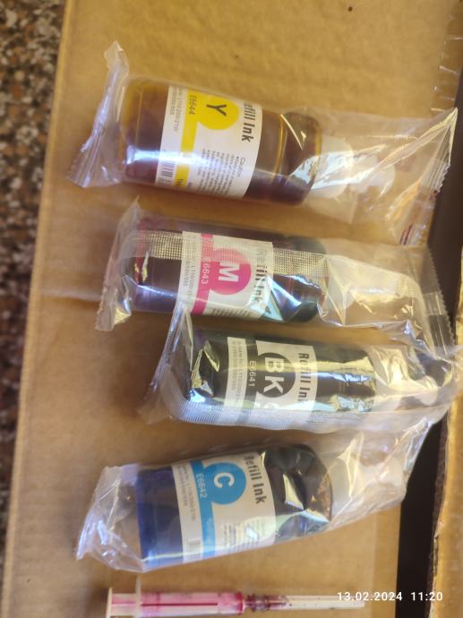 4 boje komplet za Epson printere ,svaka 70ml+šprice