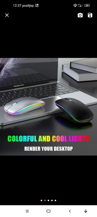 Bežićni miš za tablet, mibitel, komp. puni se na usb.