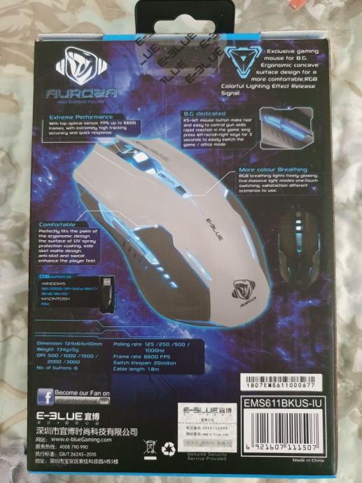 E-BLUE AUROZA G RGB GAMING MIŠ