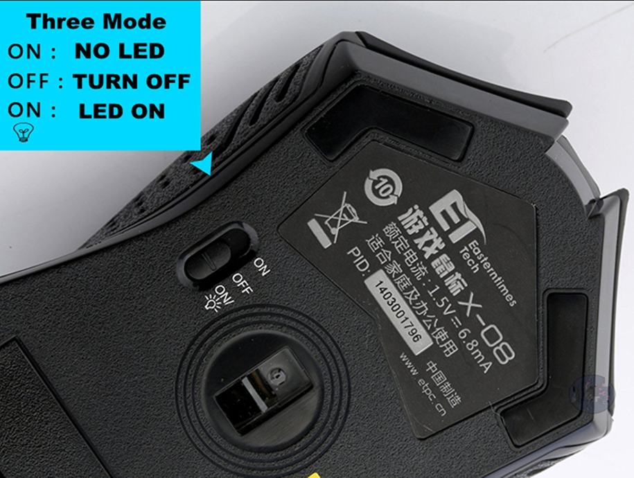 ET X-08 2.4G Wireless bežični Gaming Mouse 2000DPI za PC i laptop