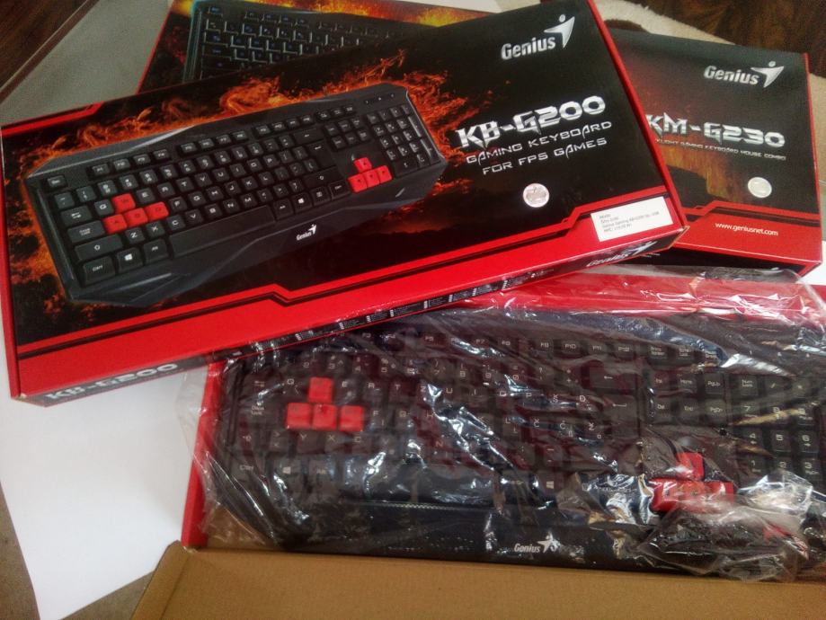 Genius tipkovnica KB-G200 Gaming, USB, crna/crno-crvena NOVO!!!