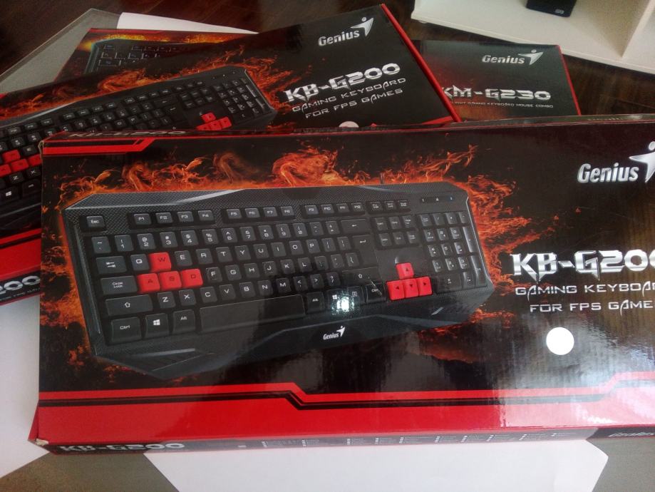 Genius tipkovnica KB-G200 Gaming, USB, crna/crno-crvena NOVO!!!