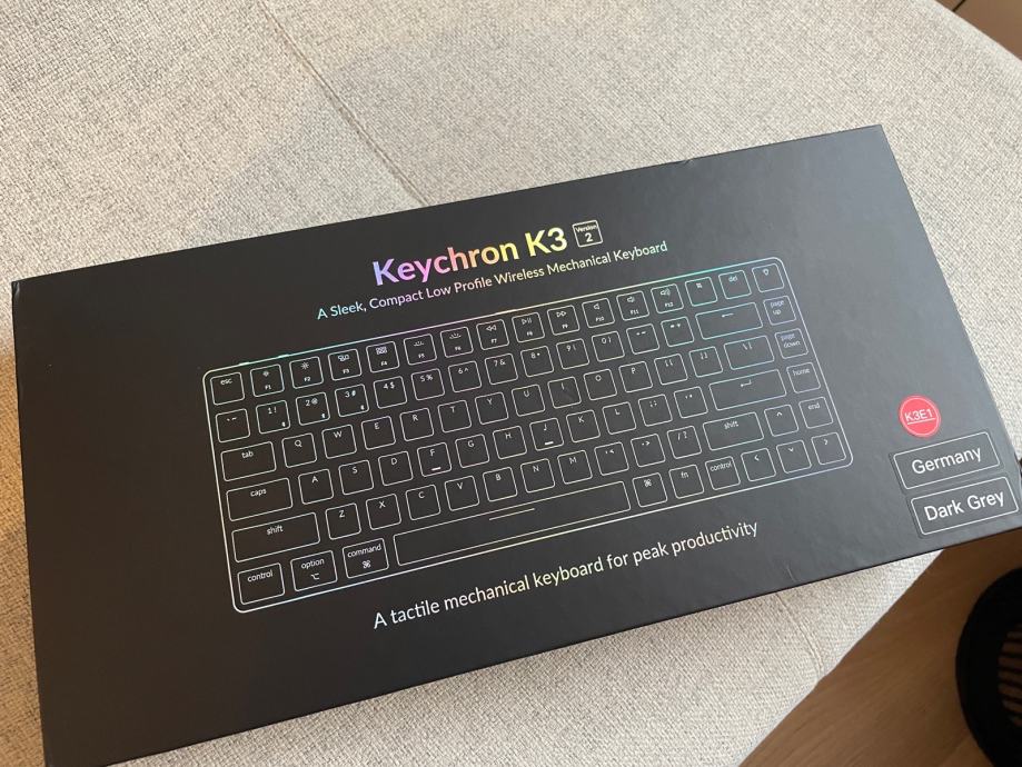 KEYCHRON K3 v2 ultra slim, red switches, DE- mehanička tipkovnica