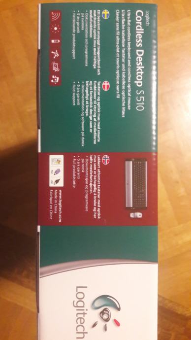 LOGITECH CORDLESS DESKTOP S510 BEŽIĆNA TIPKOVNICA I MIŠ NOVO NEOTVARAN