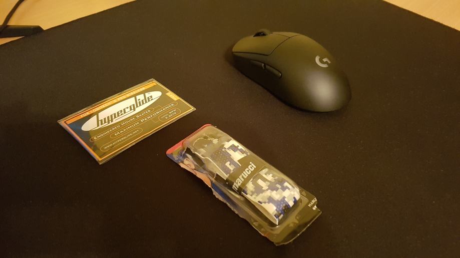 Logitech G Pro Wireless + hyperglides i grip tape