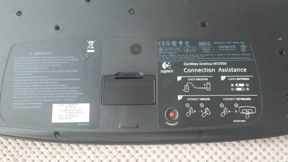 Logitech mx3000 bežični komplet laserski miš i tipkovnica