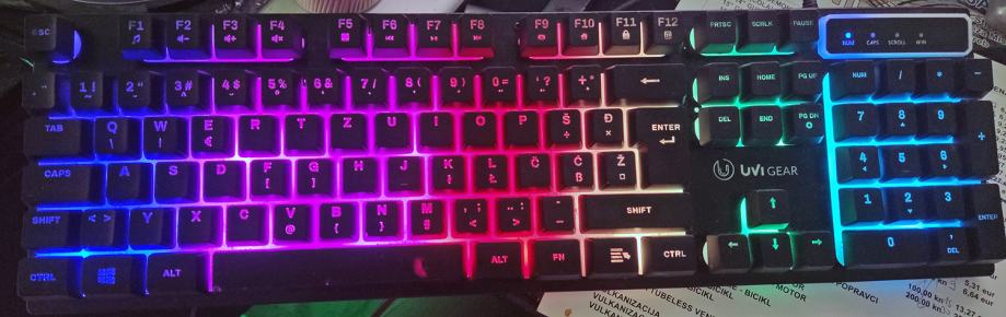 Tipkovnica UVI GEAR GREED UVIGEAR gaming RGB keyboard