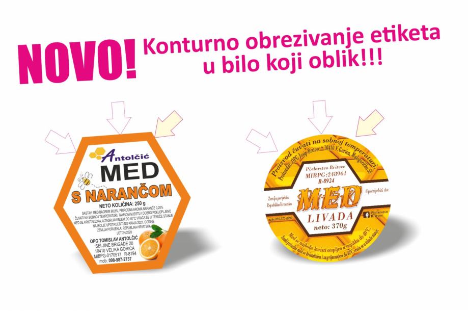 Etikete za med - Naljepnice za staklenke meda