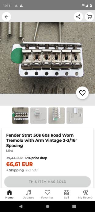 Fender Road Worn Strat 60s reissue 6 point bridge, prodajem/mijenjam