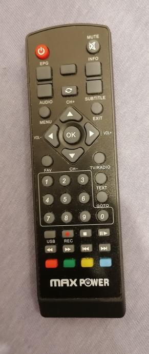 Daljinski upravljač za Max Power DVB-T2 novo!