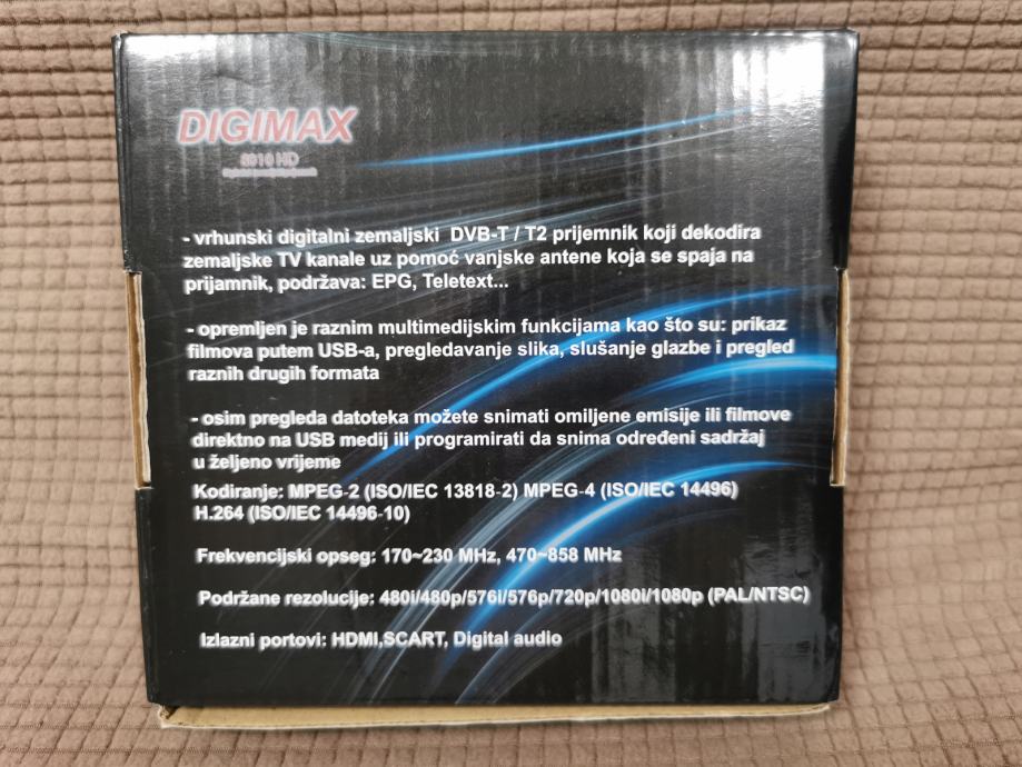 DIGIMAX 8010 - DVB-T2 HD USB, HDMI, SCART + HDMI Kabel - KAO NOVO