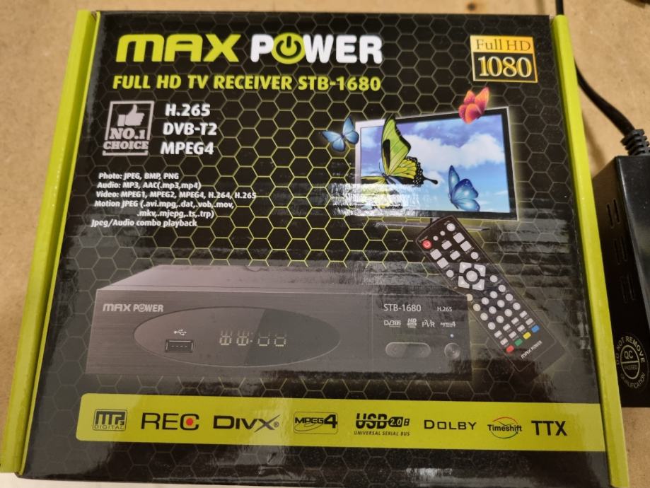 DVB-T2 Full HD prijamnik za zemaljsku televiziju MAX POWER - NOVO*