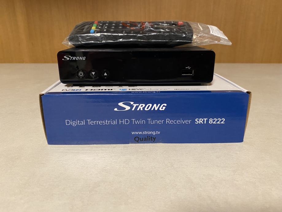 DVB-T2 receiver STRONG SRT 8222, HEVC/H.265, twin tuner