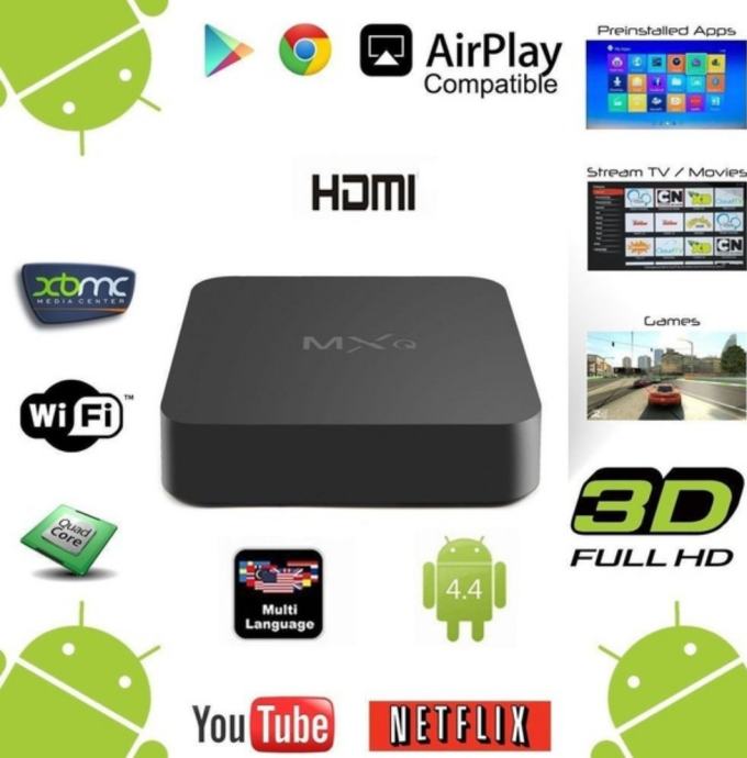 MAQ Quad 4 Core WiFi XBMC Kodi Full HD 1080P Smart Set TV Box