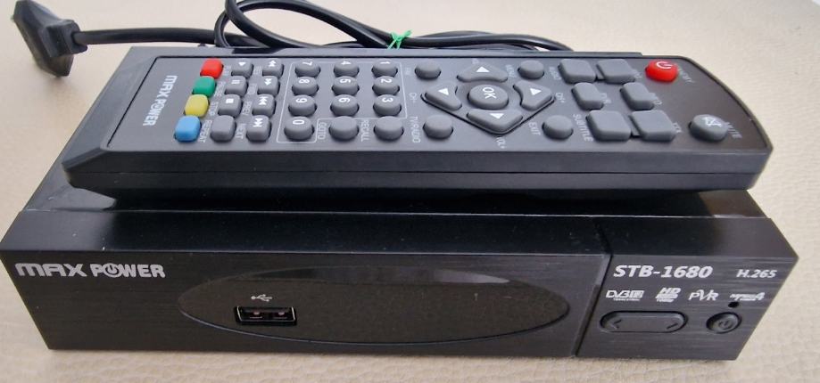 MAX POWER STB-1680 DVB-T2, H.265, HEVC prijemnik za TV