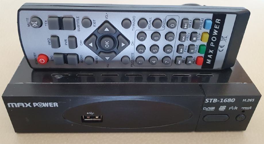 MAX POWER STB - 1680 H.265, HEVC DVBT2 Prijemnik