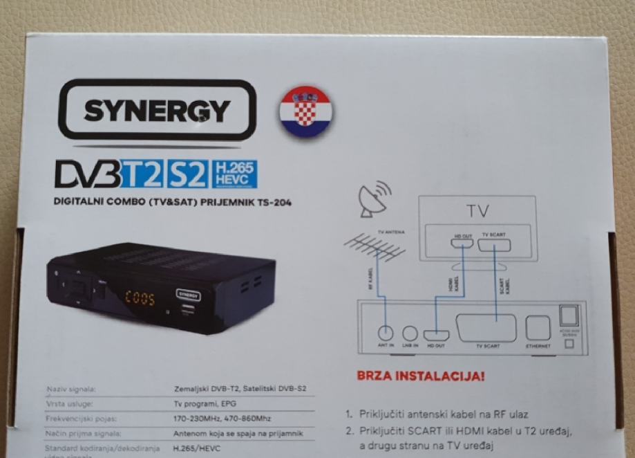 SYNERGY TS - 204 DVBT2, DVBS2 Digitalni Combo prijemnik