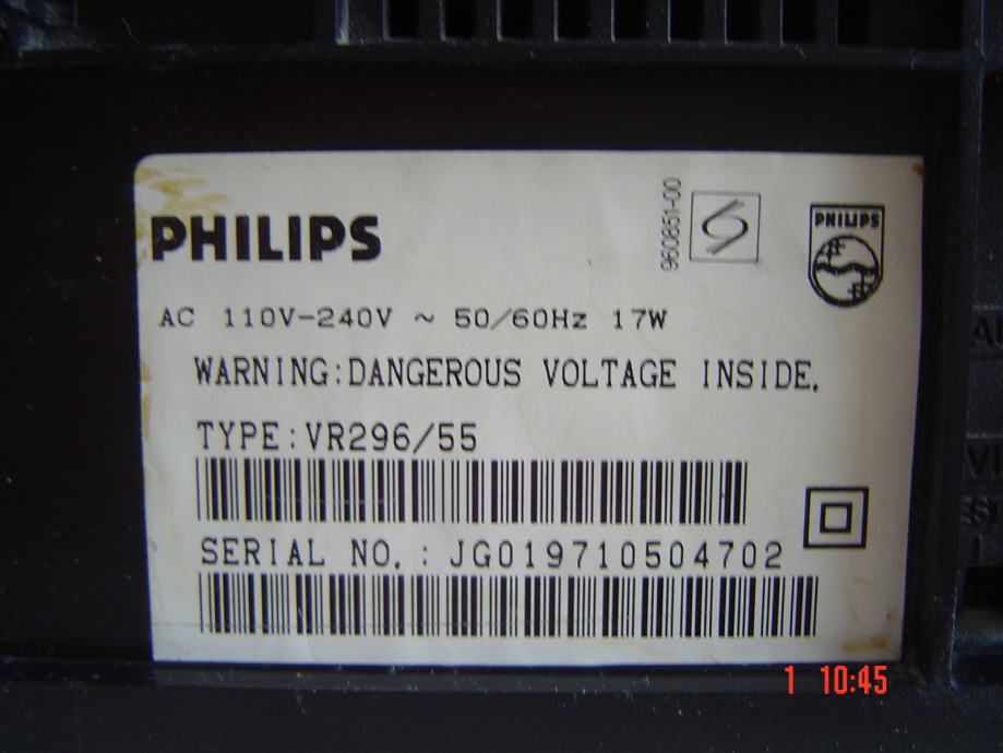 VCR PHILIPS VCR 296