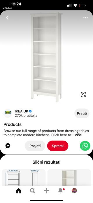 Brusali Ikea ormar za knjige 67x190 bijeli zapakiran