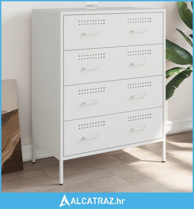 Komoda bijela 68 x 39 x 89 cm čelična - NOVO