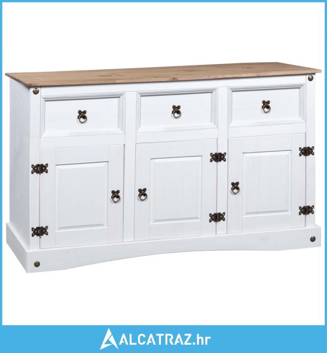 Komoda od borovine meksički asortiman Corona bijela 132x43x78cm - NOVO